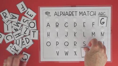 Uppercase Alphabet Matching Activity, Match Identical Letters, Black/White