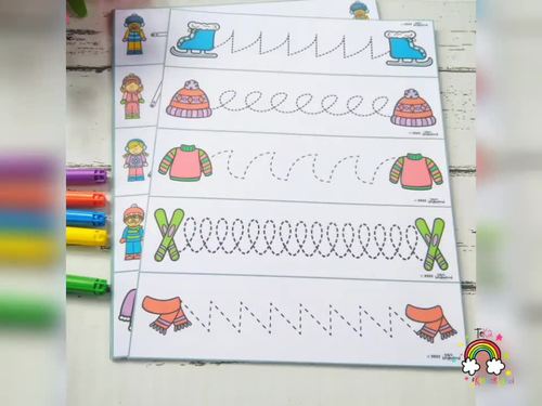 Winter Pre Writing Line Tracing Practice Fine Motor Skill Activities