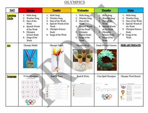 Olympics Lesson Plan for All Ages by Admin 4 You | TPT