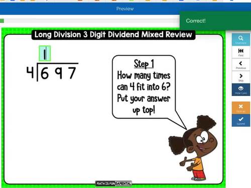 Long Division w/ 3 Digit Dividends Mixed Review | Boom™ Cards | TpT