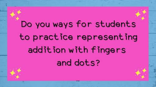 Kindergarten Number Sense Worksheets - Addition to 10 with Dice and Fingers