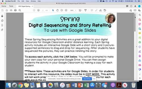 DIGITAL Spring Sequencing and Story Retelling for Google Slides ...