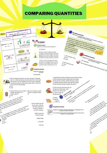 French - Comparing quantities review worksheet by FocusOnFrench | TPT