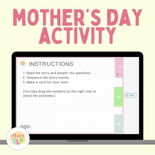 Mother's Day Short Story and Card Making Boom Cards™ by Mau SLP | TPT