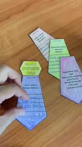 Father's Day Writing Craft | Trophy, Tie, Ribbon, Toolbox, Coffee Mug ...