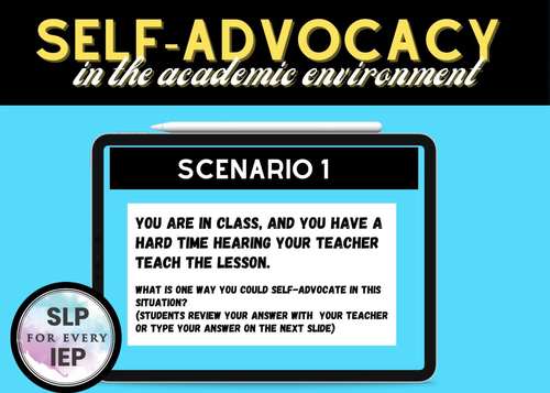 Self Advocacy Lesson for Middle-High School Students- Digital Slides