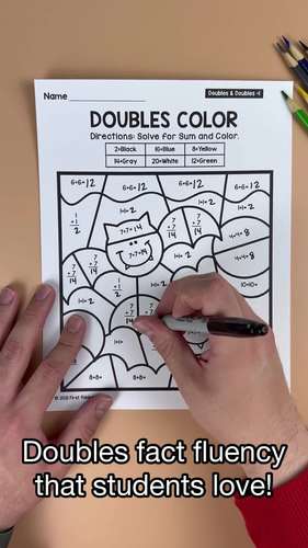 Doubles Facts Worksheets Color By Number Math | Doubles Plus One