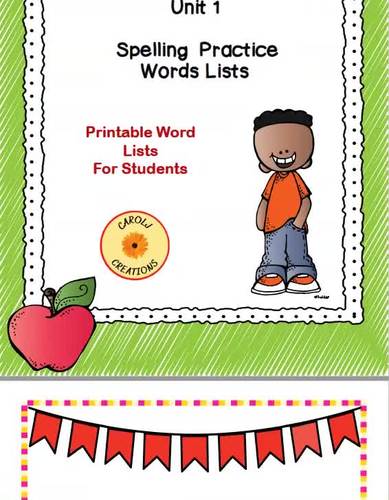 Journeys 5th Grade Unit 1 Lessons 1-5 Spelling Lists by CarolJ Creations