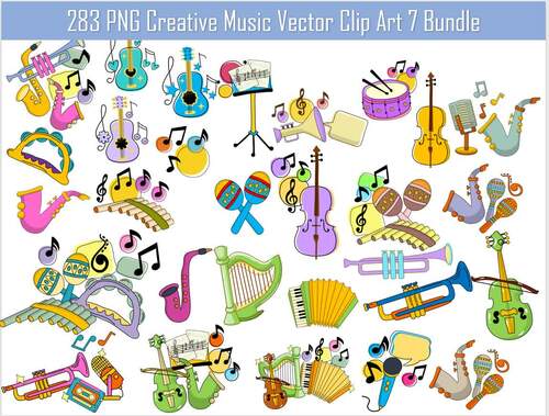 Music Instruments Vector Clip Art 7, Cute music graphics, Teacher Clip Art
