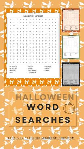 Halloween Word Search Printable Games For Kids-40 Halloween Theme Word ...