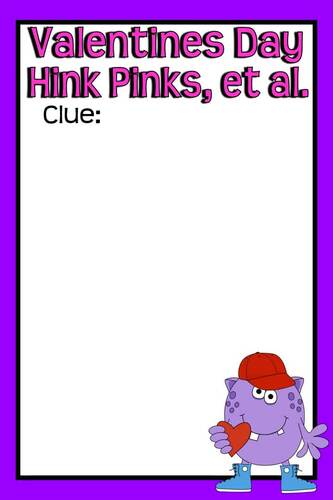 VALENTINES DAY HINK PINKS et al. PUZZLES Word Riddles Task Cards GATE