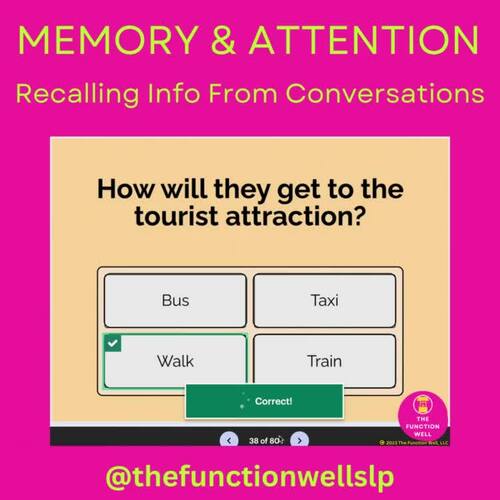 Memory & Attention - Recalling Info From Conversations - Adult Speech ...