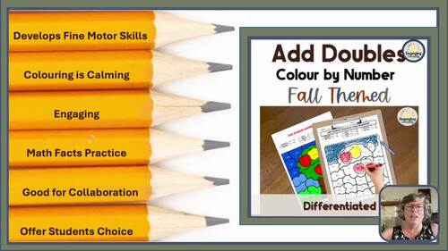 Apple Theme Add Doubles to 20 Color-by-Number | Differentiated Fall ...