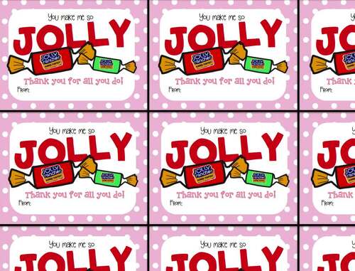 Cute Jolly Ranchers Teacher/ Staff Appreciation Treat Tag | TPT