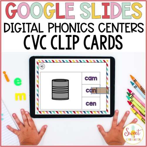 CVC Words Digital Phonics Centers for Google Slides | TpT