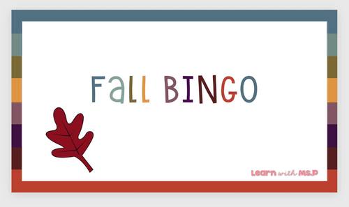 Fall Find Someone Who BINGO Game Digital + Printable by LearnWithMsP