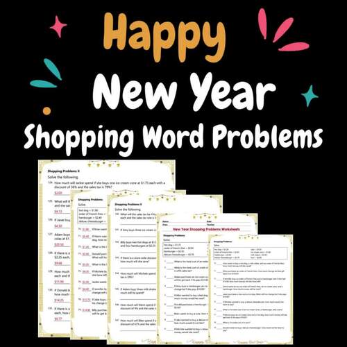 #Toast New Year's Math Consumer Shopping Problems Worksheet No Prep ...