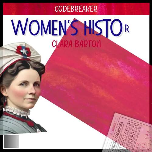 Women's History Month | Clara Barton Codebreaker Worksheet for Elementary