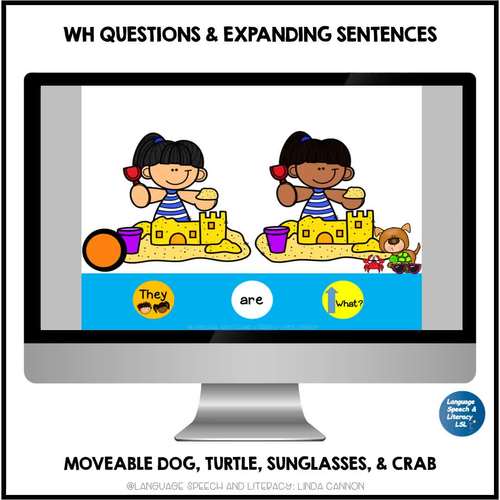 EXPANDING SENTENCES Boom Cards™Speech Therapy Distance Learning SUMMER