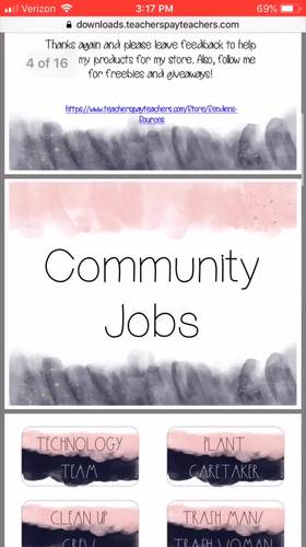 Blush and Navy Theme Editable Job Chart by Crafty Curriculum | TPT