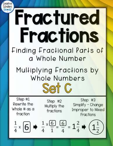 Multiplying Fractions Whole Numbers Math Activities Review Print and ...