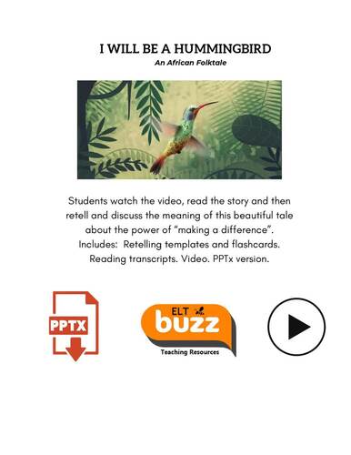 The Hummingbird. African Folktale. Video Lesson. PPTx. Retelling. SEL ...