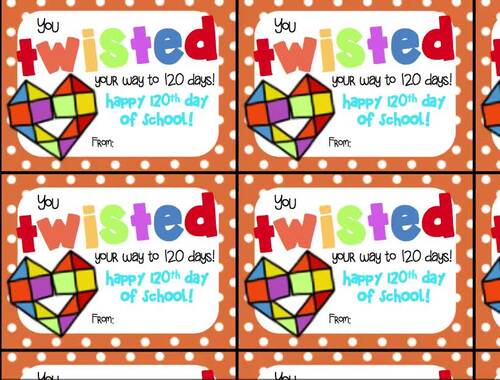Twist Snake Cube Fidget Toy 120th Day of School Gift Tags | You twisted ...