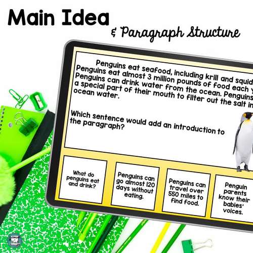 Main Idea and Supporting Details Task Cards | Nonfiction Animal ...