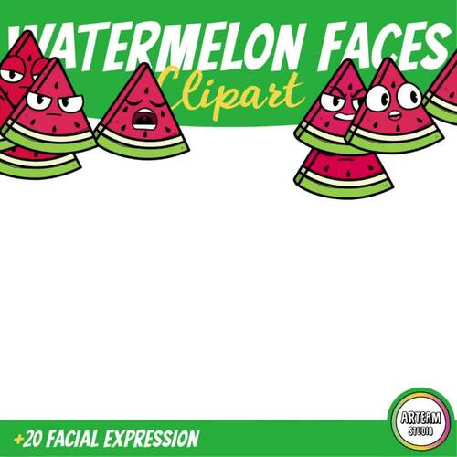 Watermelon Faces Clipart | Facial Expressions - ARTeam Studio Clipart
