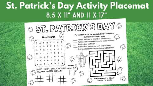 Holiday Placemat Activity Sheets GROWING BUNDLE, Sunday School Bible ...