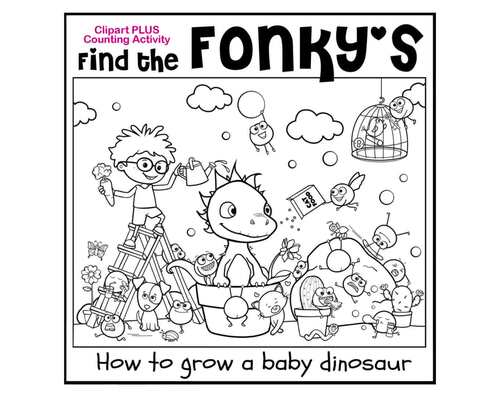 Find the Fonky's Counting activity PLUS Clipart image (full page Scene).
