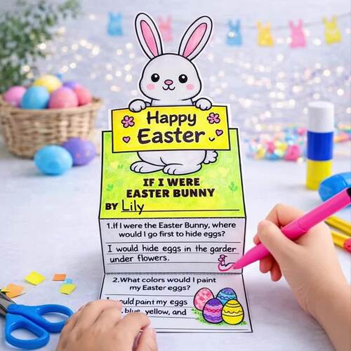 If I Were the Easter Bunny Flipbook Crafts, Easter Day Writing Prompt ...