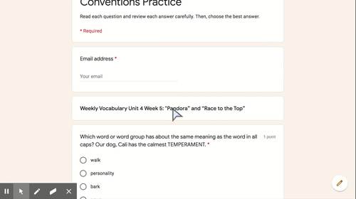 4th Grade MyView Literacy Unit 4 Week 5 Google Forms Quiz Assessment ...