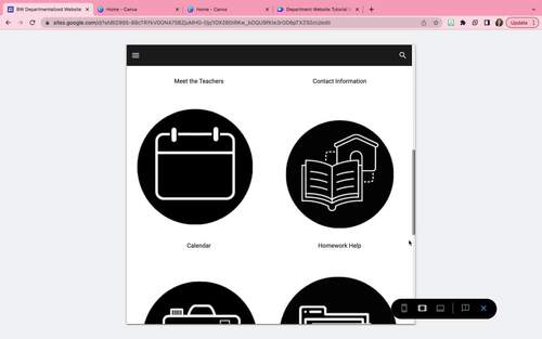 Google Sites Website Template- Black & White Department/Classroom Template