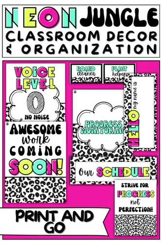 Neon Jungle Classroom Décor and Organization | TPT