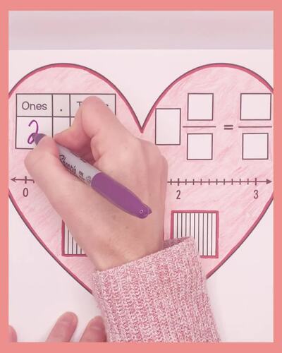 Relate Fraction and Decimal Valentine's Day Hearts - 4th Grade Math ...