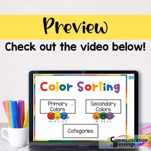 Distance Learning Color Sorting and Categories Boom Cards with real photos