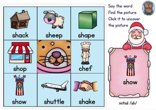 Christmas Articulation Games SH Boom Cards by Funny Owl | TPT
