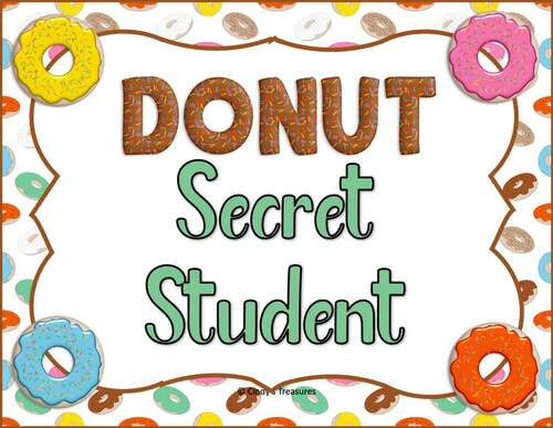 Secret Student-Donut Theme by Cindy's Treasures | TPT