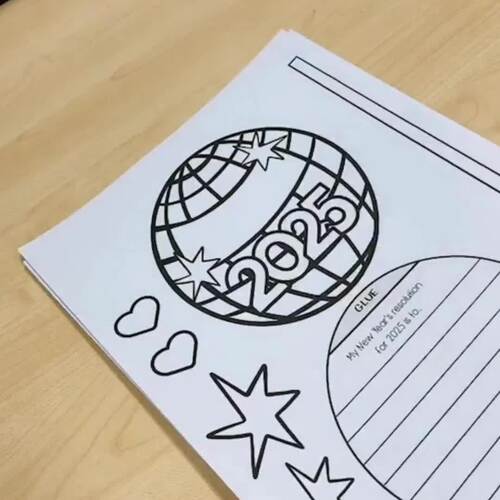 Disco Ball New Year’s Resolution Writing and Craft Activity •2025 Happy ...