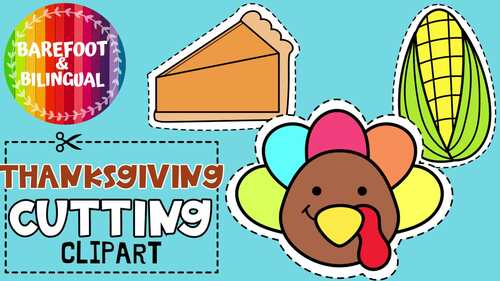 Thanksgiving Cutting Clipart | Images for Scissors Skills and Fine Motor