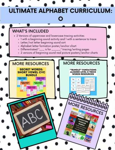 Ultimate Alphabet: O -letter formation, beginning sound, poster ...