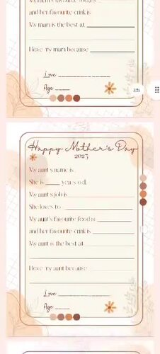 Mothers Day Questionnaire by Alicia Kavanagh | TPT