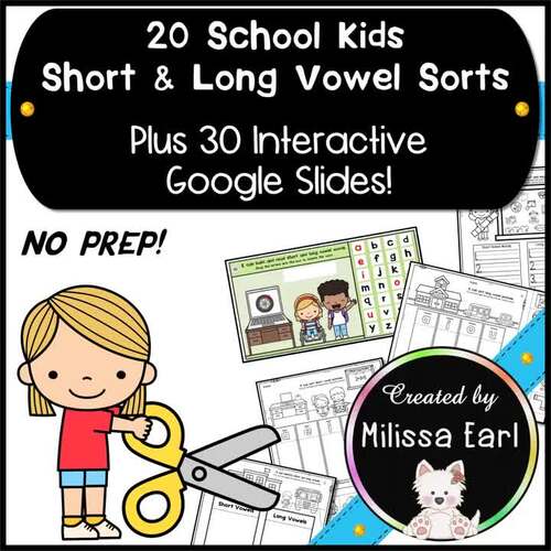 20 School Kids Short and Long Vowel Sorts Science Of Reading 30 Google ...