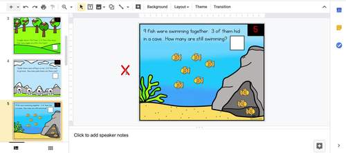 Subtraction to 10 Beginning Story Problem Task Cards for Distance Learning