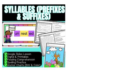 Prefix/Suffix Syllables- Multisyllabic Words & Fluency Comprehension ...