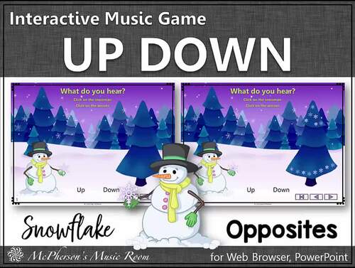 Winter Music Opposite Melodic Direction Activity Music Game {Snowflake}