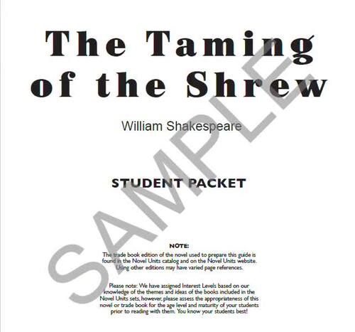 The Taming of the Shrew Novel Units® Student Packet Novel Study | TPT