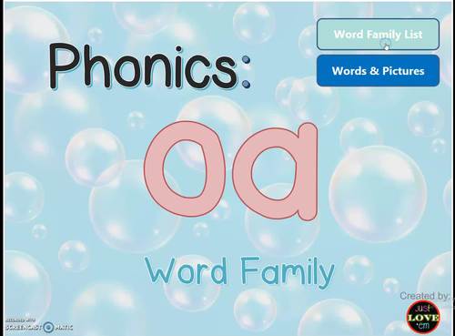 -oa , -oat Word Family Phonics by Just Love 'Em | TpT