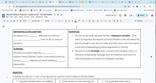 Allusions in Hamlet Project and Allusion Worksheet - Ready to Use Today!